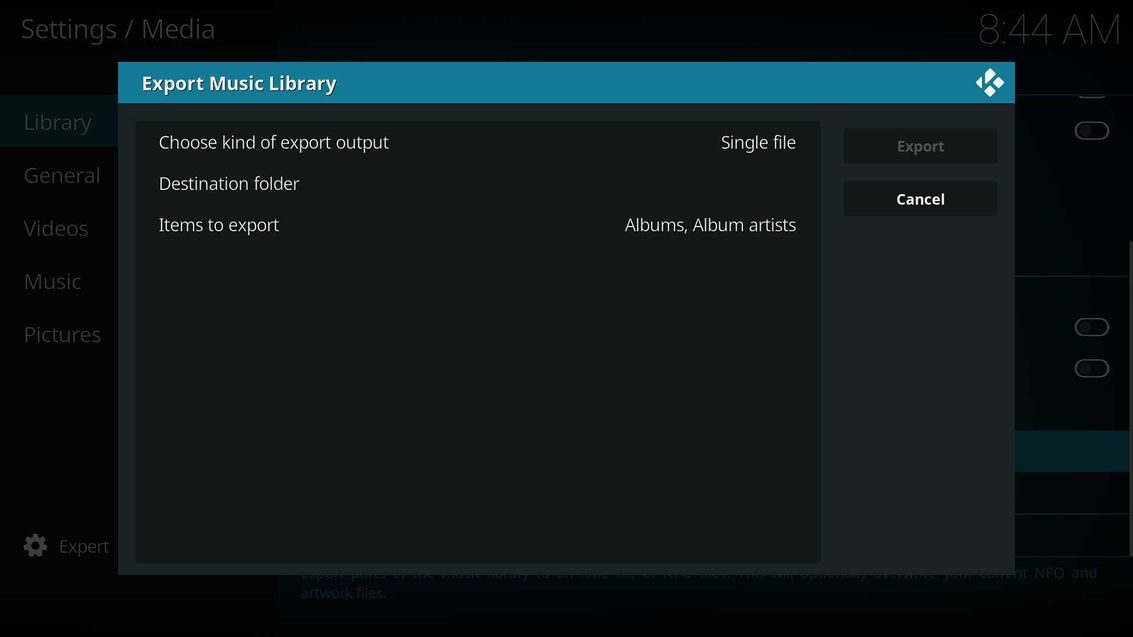 Import-export library/Music - Official Kodi Wiki