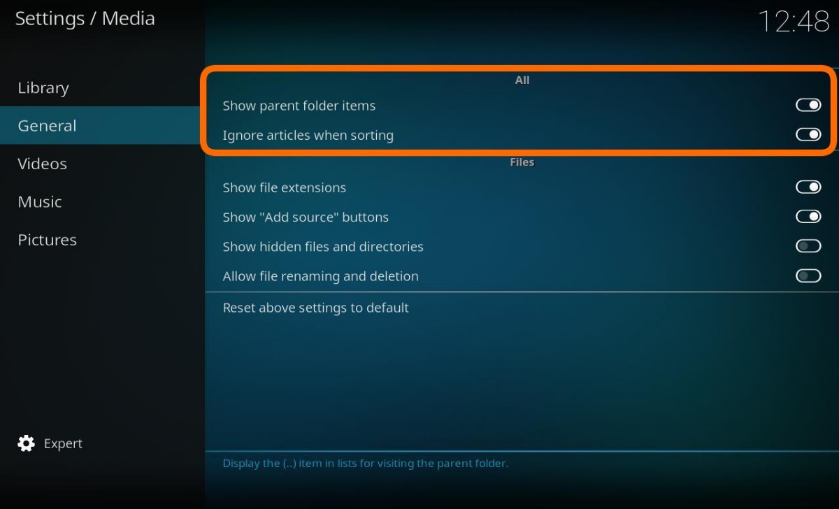 Settings/Media/General - Official Kodi Wiki