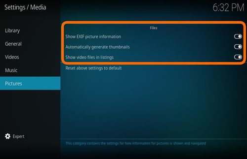Settings/Media/Pictures - Official Kodi Wiki
